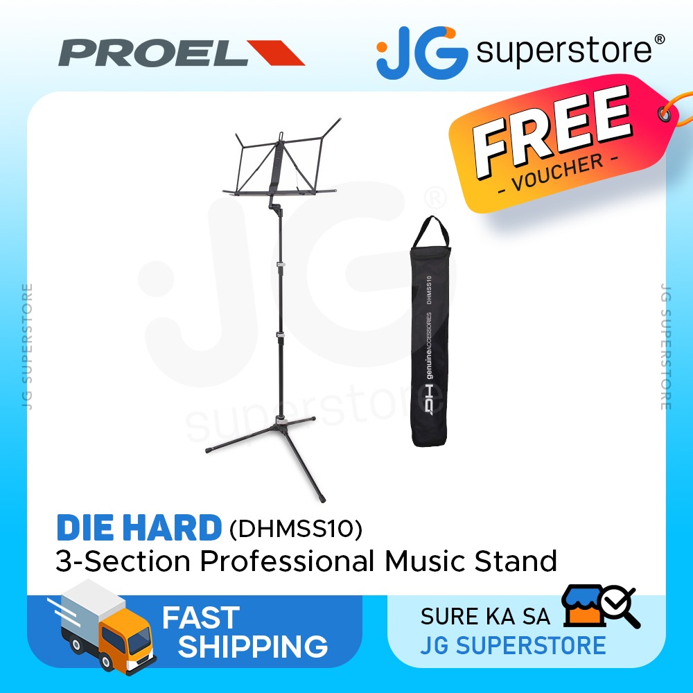PROEL Die Hard Ultra-Light 3-Section Professional Music Stand with ...
