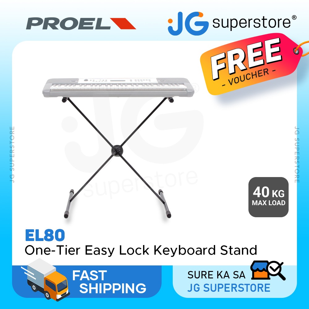 PROEL EL80 Easy Lock Adjustment System One-Tier Keyboard Stand with ...