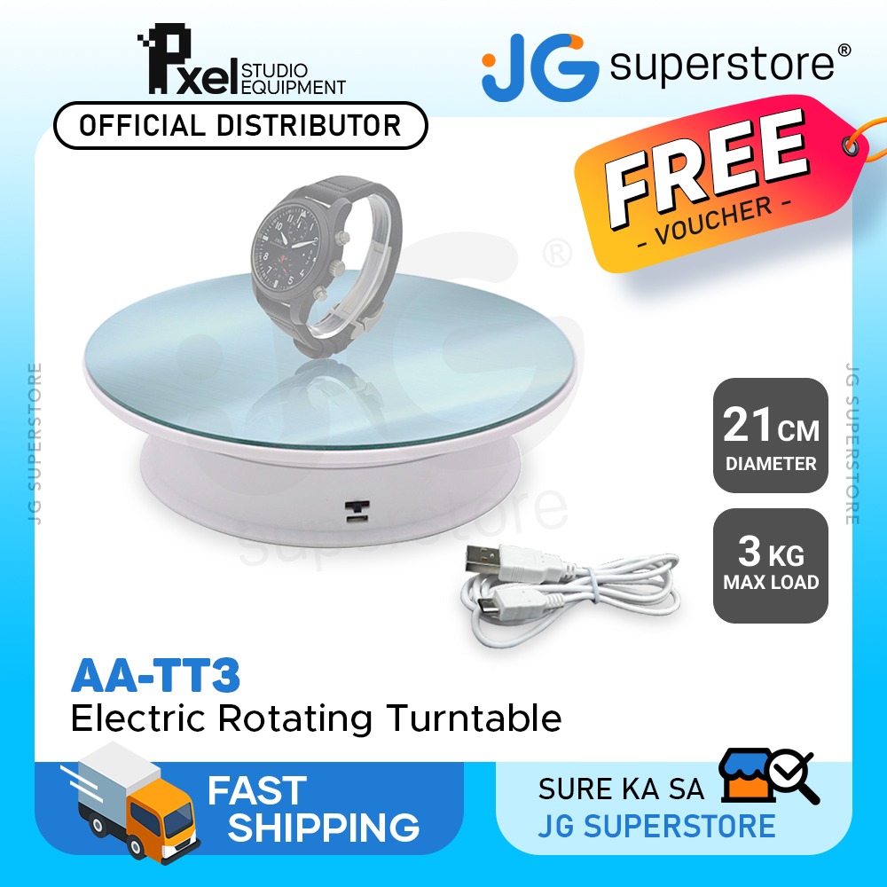 Pxel AA-TT3 Electric 360 Degree Rotating Motorized Turntable Stand ...