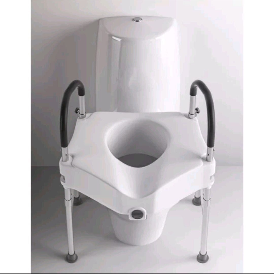 Raised Toilet Seat with 4 Leg Support Toilet Riser, Health & Nutrition ...