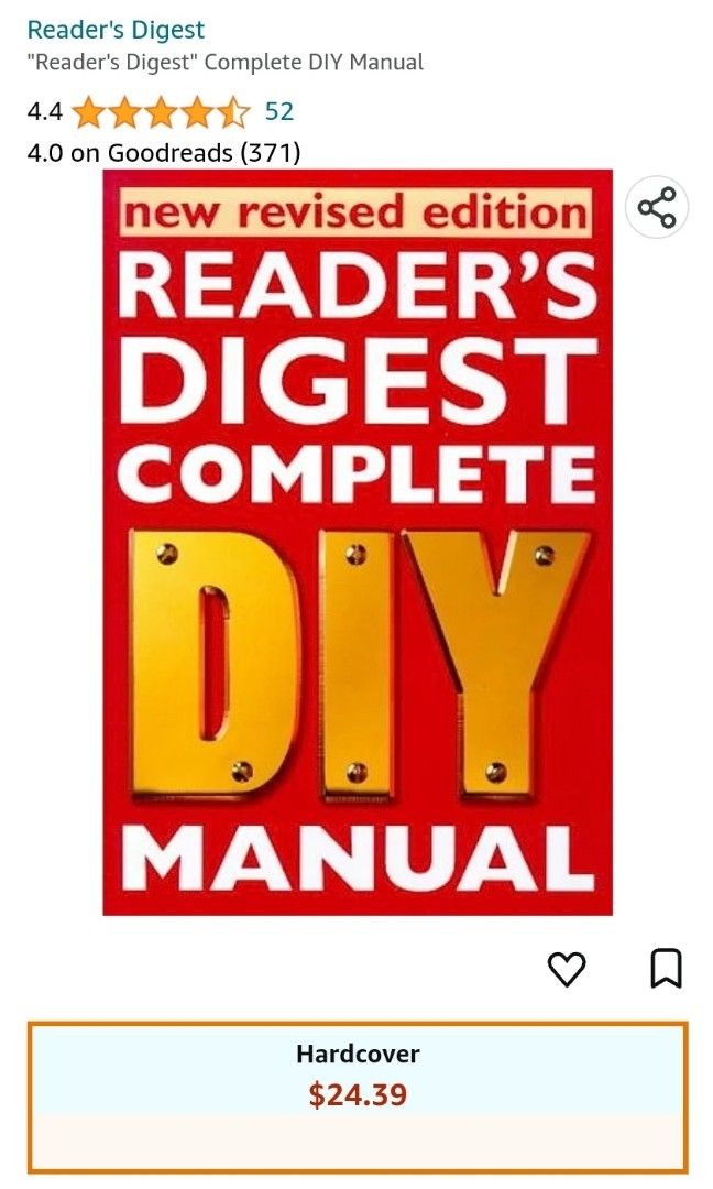 READER'S DIGEST COMPLETE DIY MANUAL, Hobbies & Toys, Books & Magazines ...
