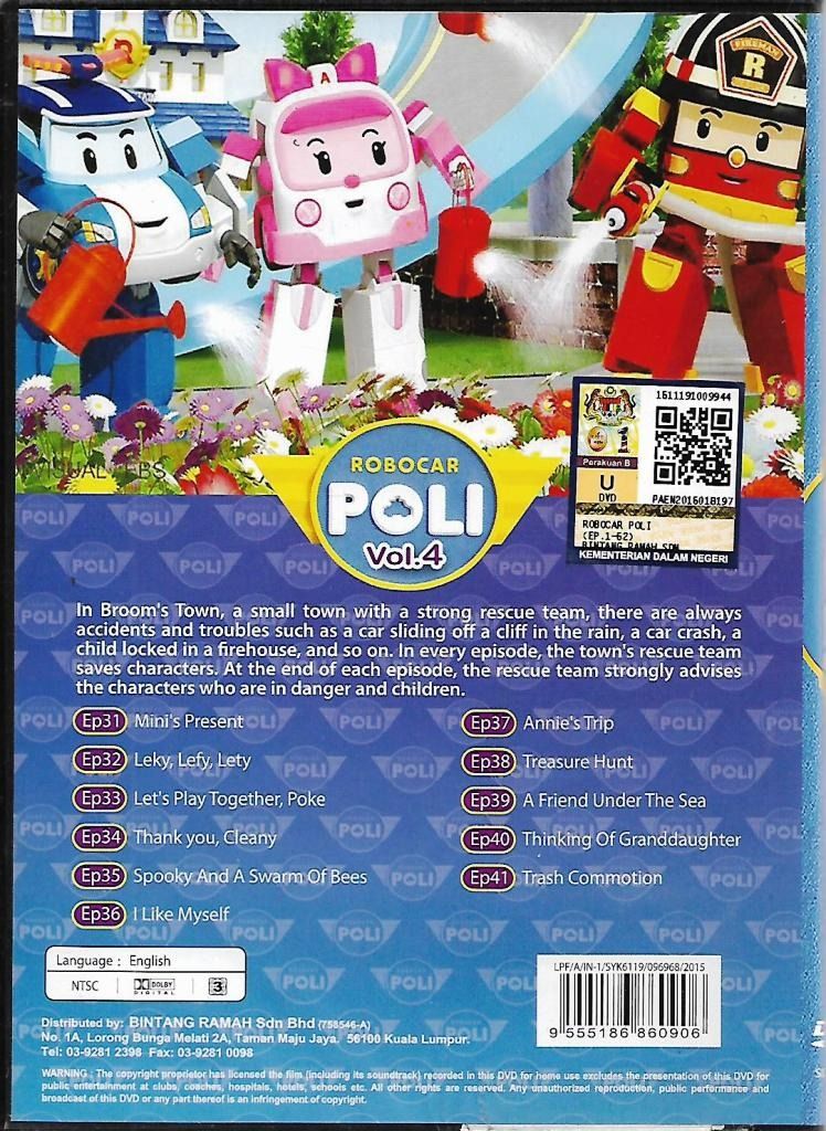 Robocar Poli Vol.4 Episode 31-41 DVD Children Cartoon English Language ...