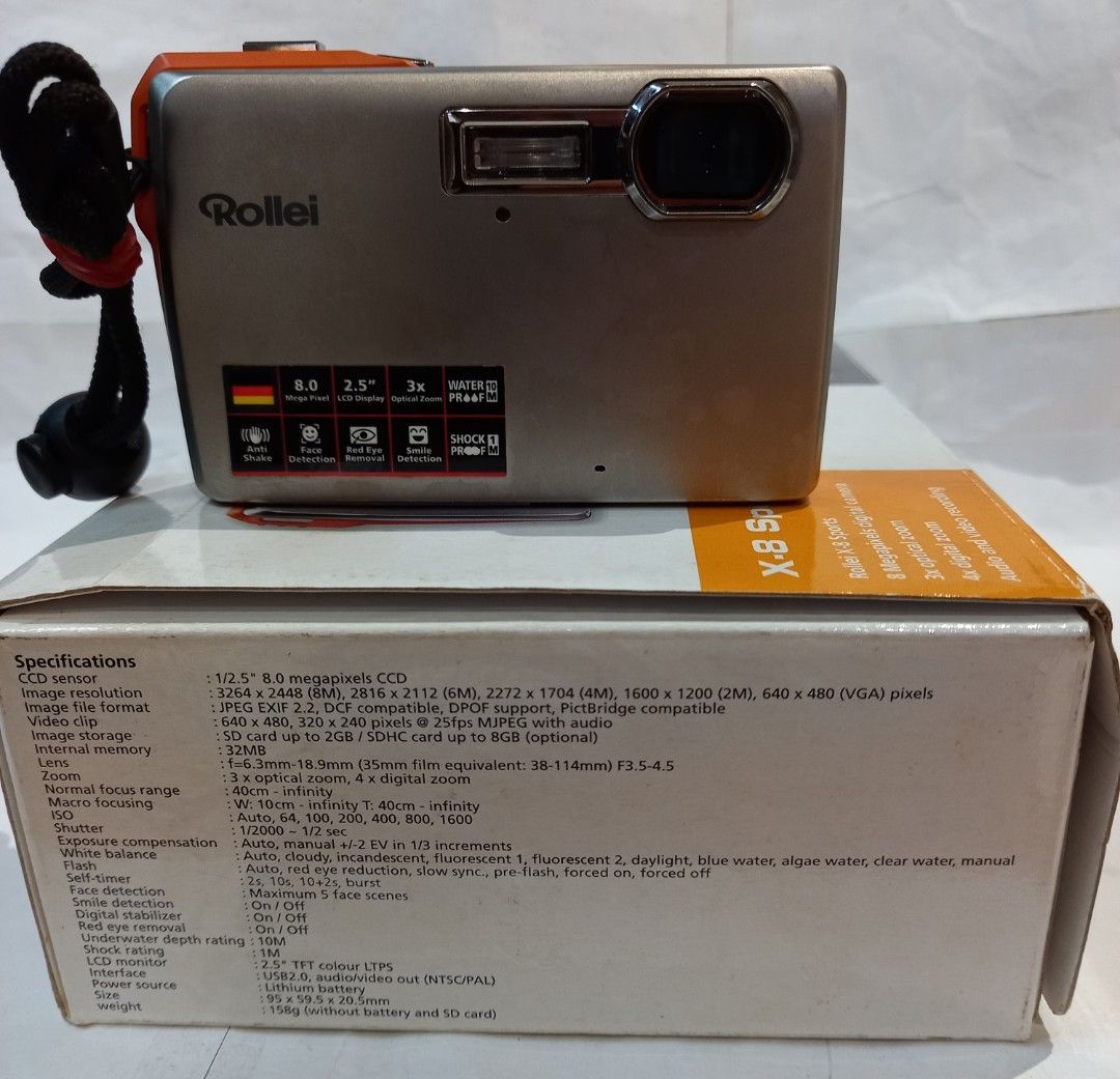 Rollei X-8 Sports CCD Digital Camera...Complete..gd working ...
