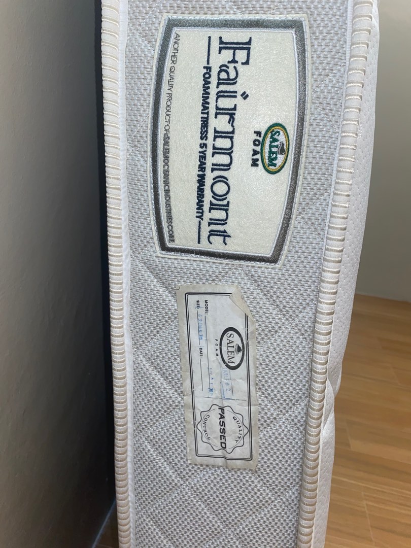 SALEM FAIRMONT FOAM MATTRESS, Furniture & Home Living, Furniture, Bed ...
