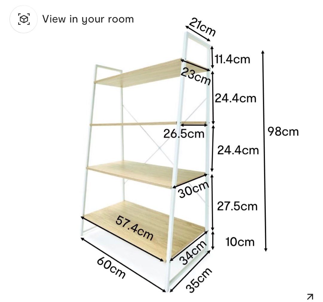 Scandi Ladder Bookshelf, Furniture & Home Living, Furniture, Shelves ...