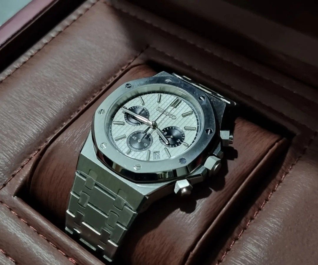 Seiko mod custom AP Royal Oak Chrono, Men's Fashion, Watches ...