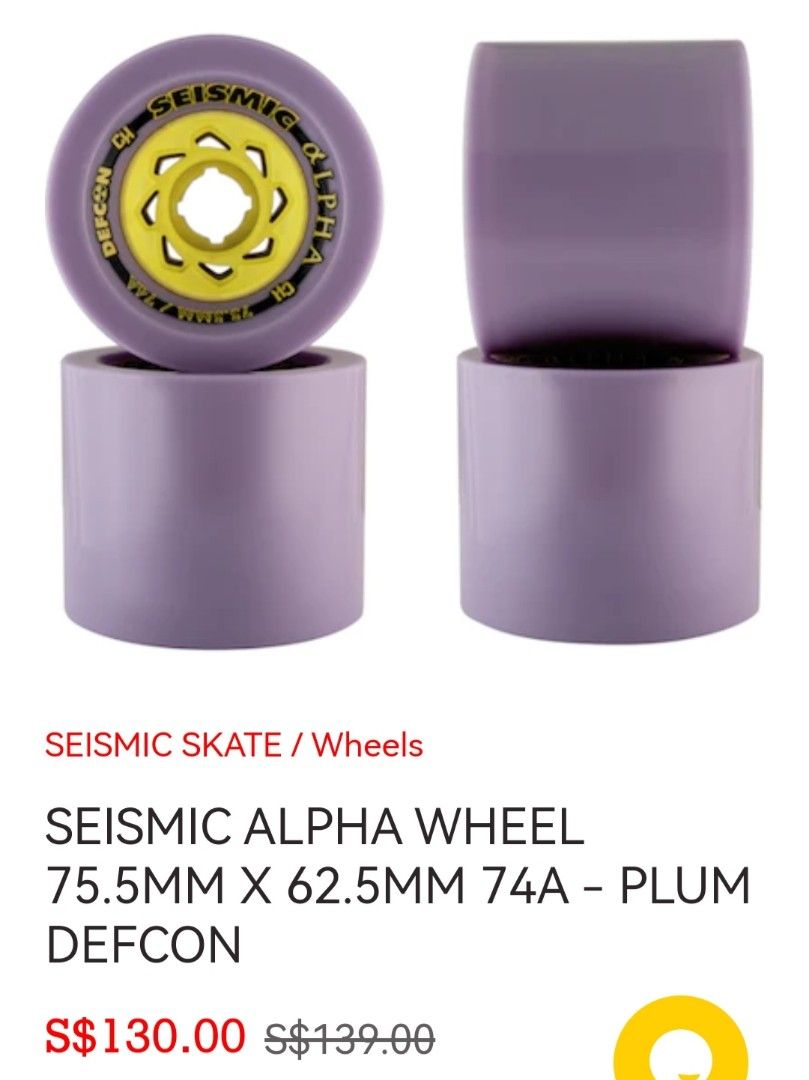 Seismic Alpha Defcon LDP Wheels 80.5mm / Alpha Defcon 75.5mm Plums ...