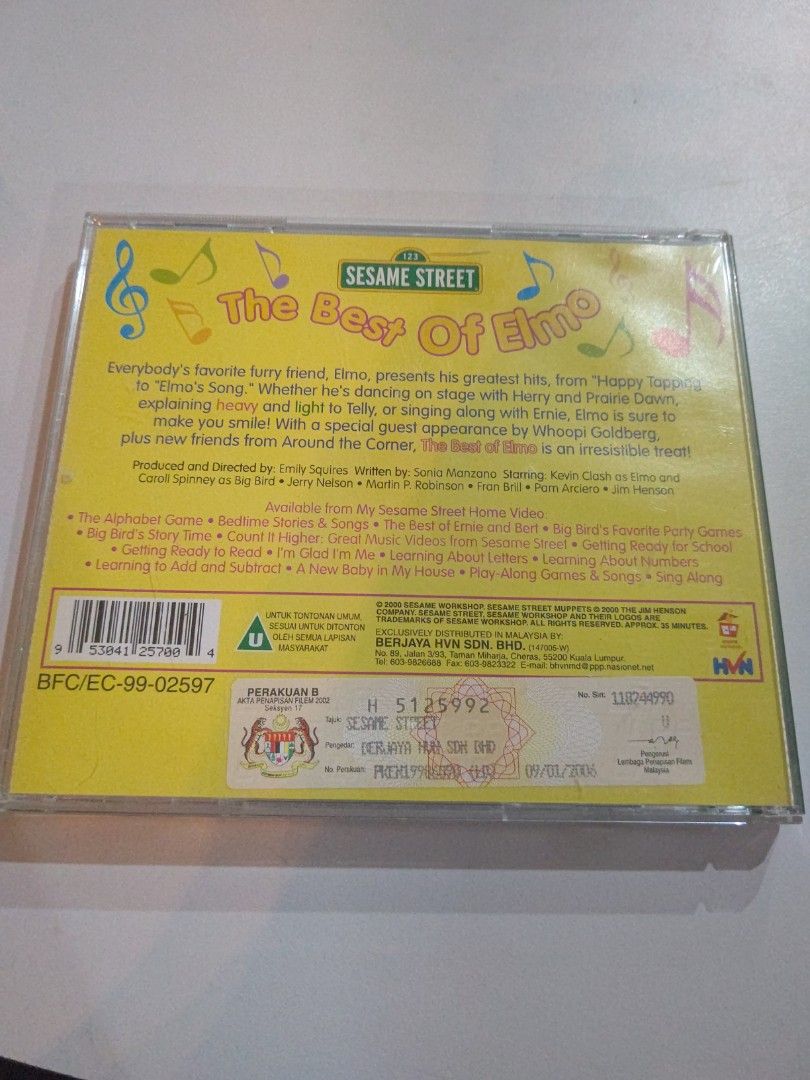 Sesame Street the best of Elmo VCD, 興趣及遊戲, 音樂、樂器 & 配件, 音樂與媒體 - CD 及 DVD ...