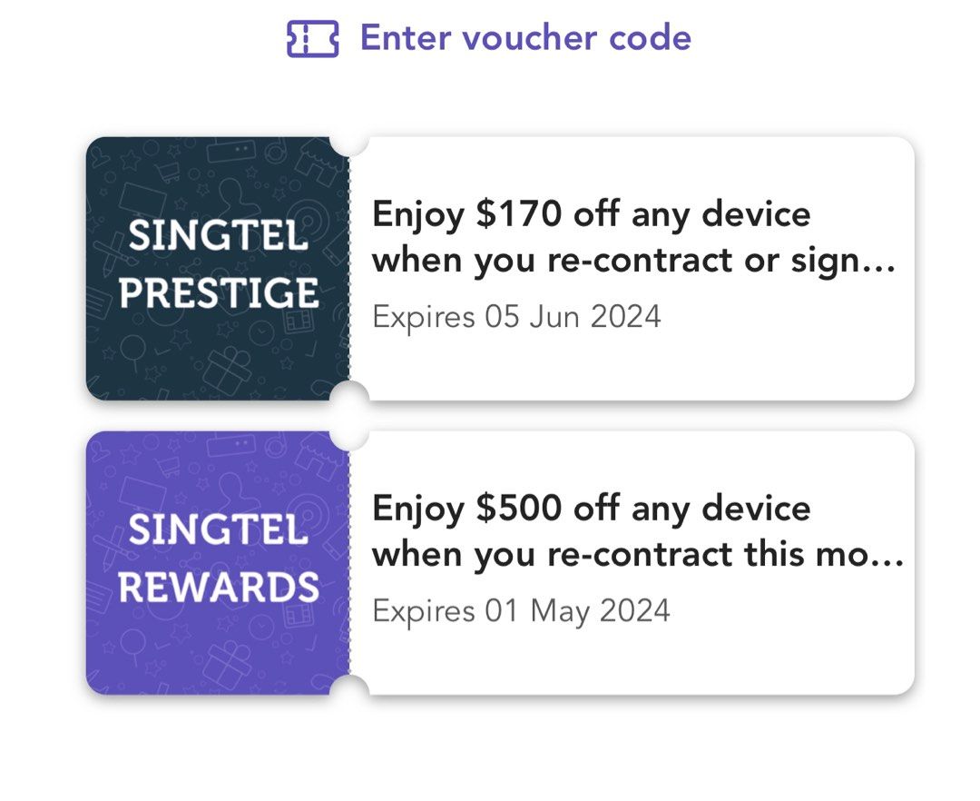 Singtel Voucher $500 & $170, Tickets & Vouchers, Vouchers on Carousell