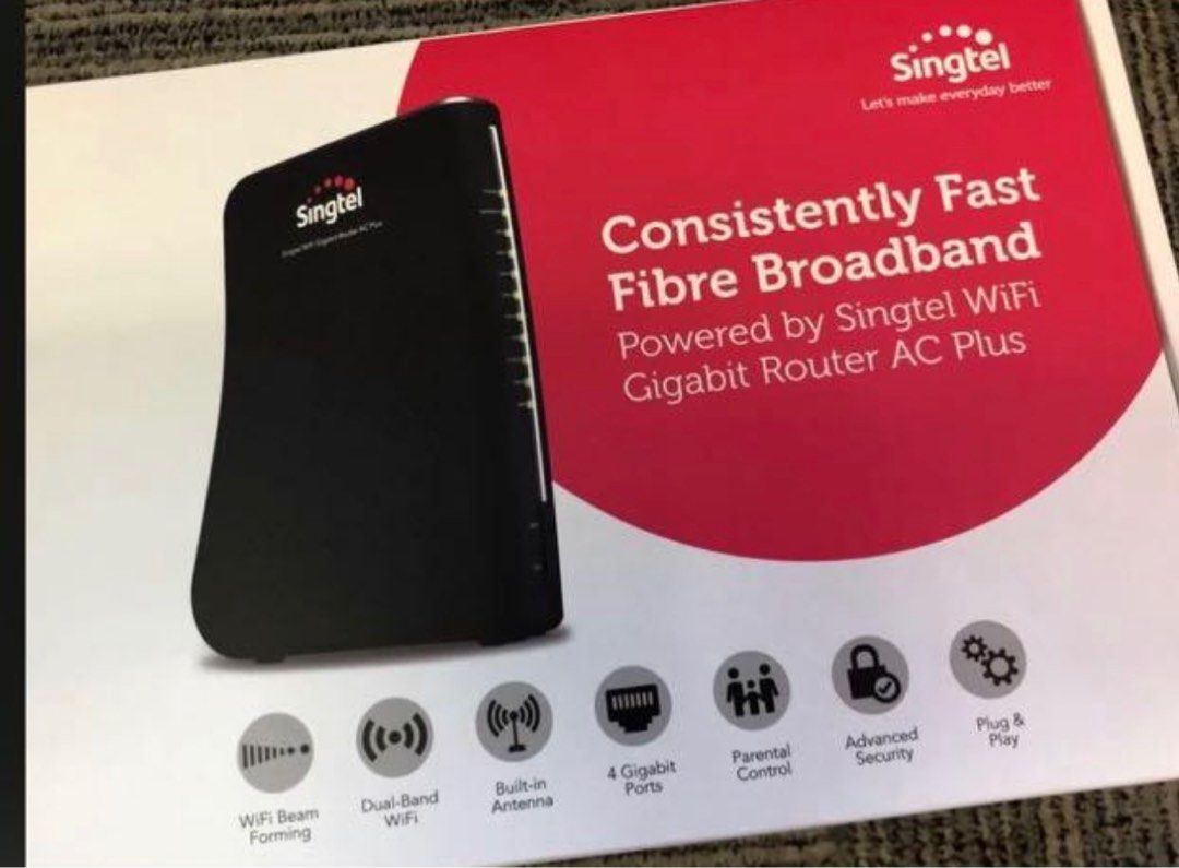 Singtel wifi gigabit router AC1900 (complete set), Computers & Tech ...