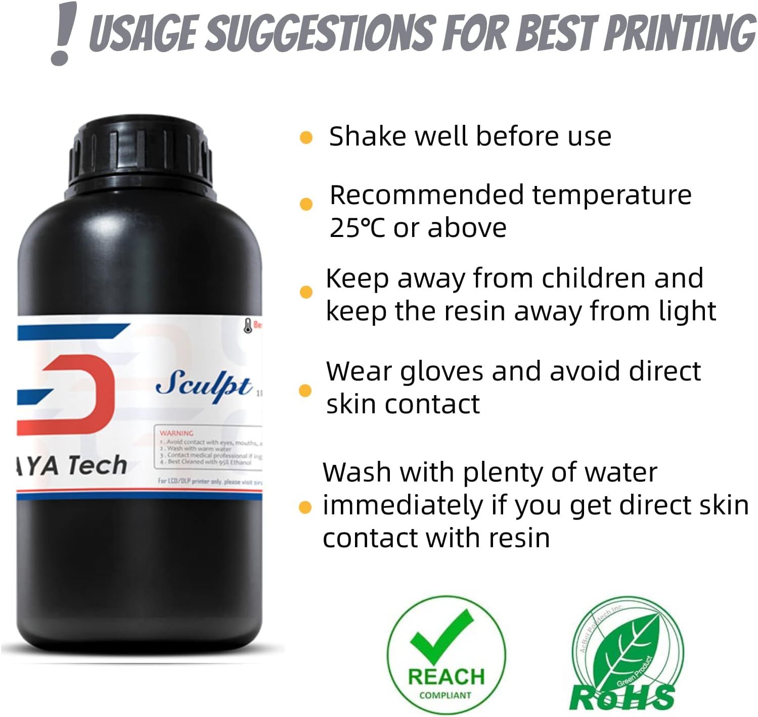 Siraya Tech Sculpt 3D Printer Resin High Temperature Resolution Resistance Resin for DLP/LCD ...