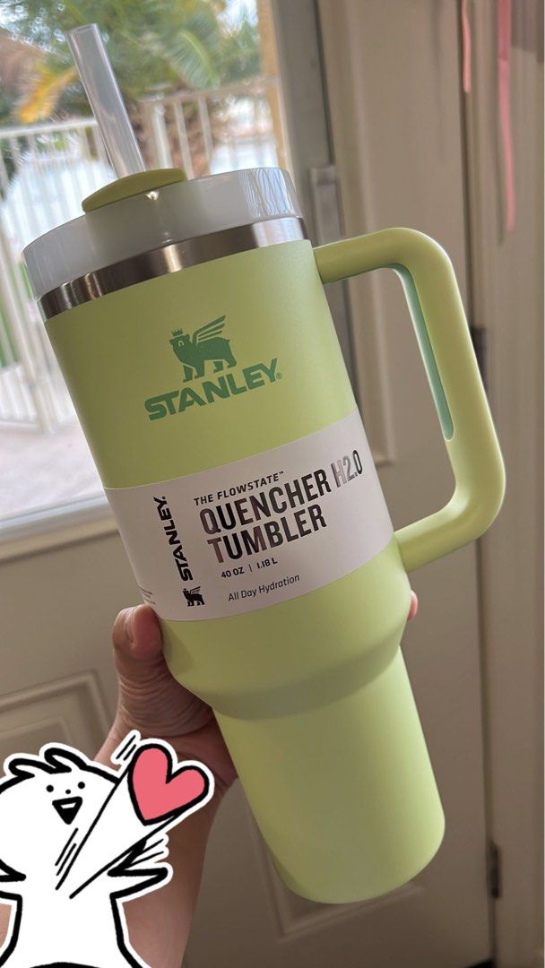 Stanley citron lime green tumbler (40oz), Furniture & Home Living ...