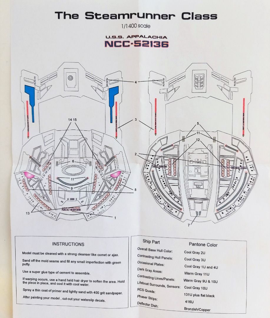 Star Trek : USS Appalachia Steamrunner Class NCC-52136 1:1400 Scale ...
