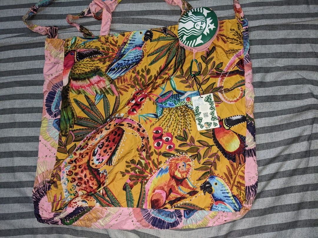Starbucks x Farm Rio Collection Tote Bag, Furniture & Home Living ...