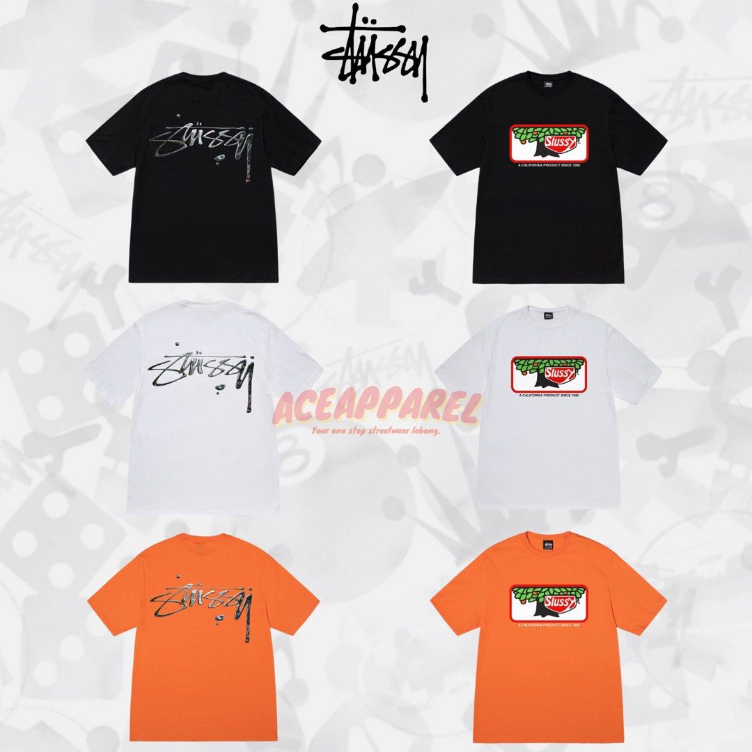 Stussy Metallic, Cat Logo Tees, Men's Fashion, Tops & Sets, Tshirts ...