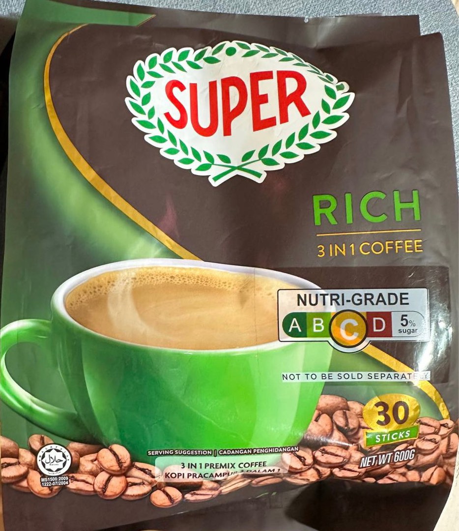 SUPER Rich Instant 3in1 Coffee & SUPER Less Sugar 3in1 Coffee, Food & Drinks, Beverages on Carousell