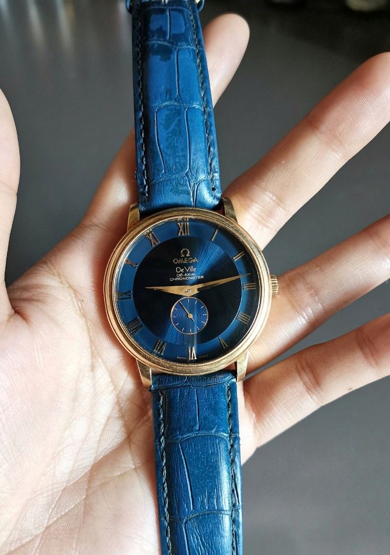 Swiss Omega Deville PRESTIGE 18k Yellow Gold Chronometer Co Axial Watch ...