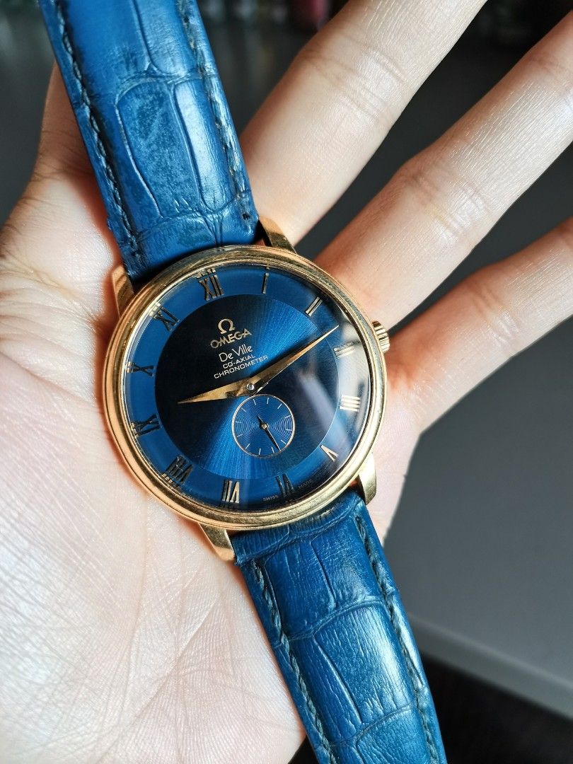 Swiss Omega Deville PRESTIGE 18k Yellow Gold Chronometer Co Axial Watch ...