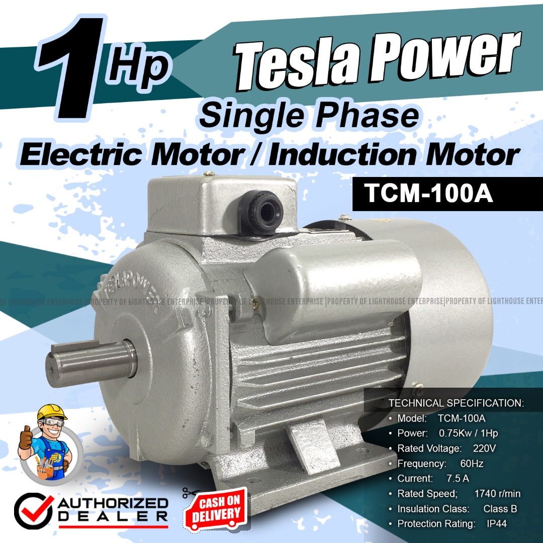 T E S L A Power Single Phase Aluminum Electric Motor / Induction Motor ...