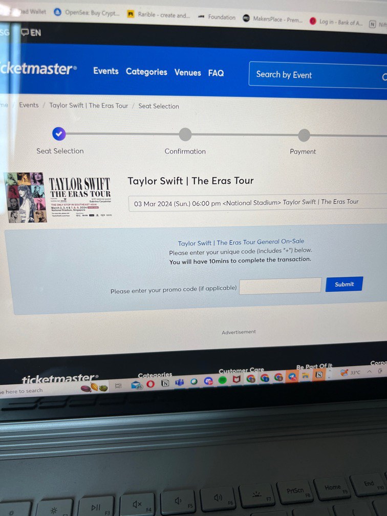 Taylor swift access code, Tickets & Vouchers, Event Tickets on Carousell