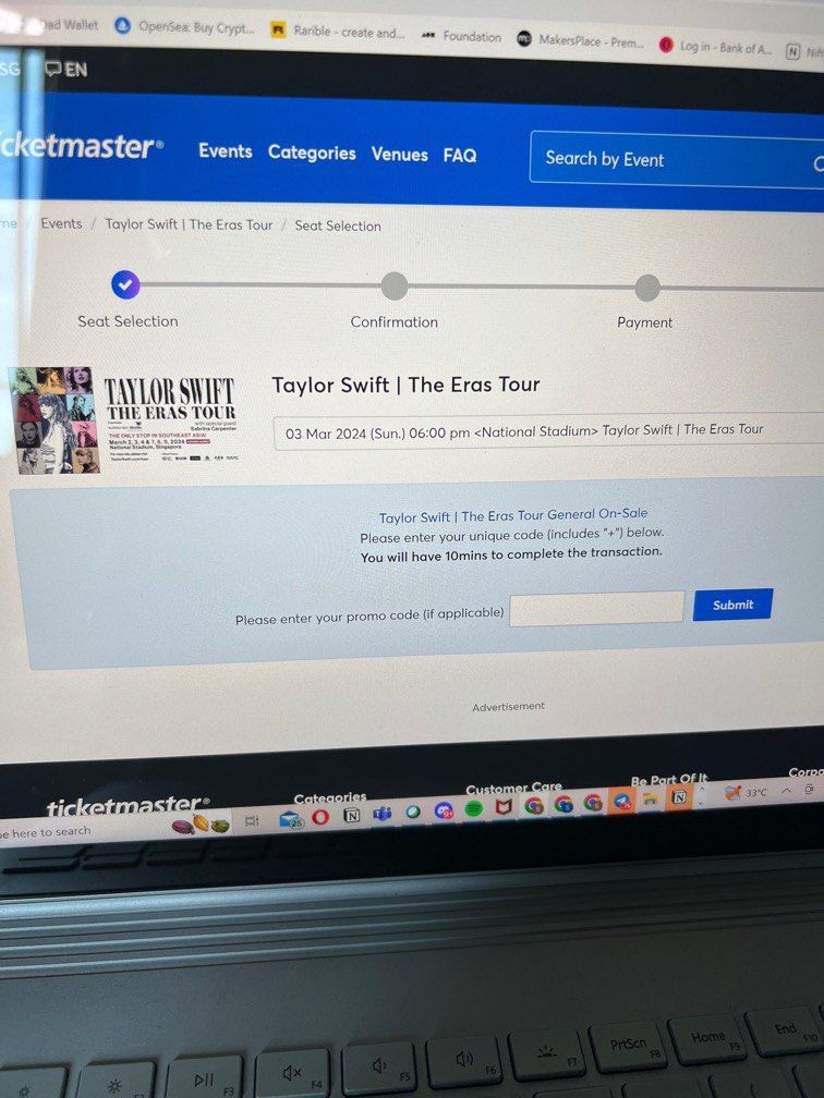 Taylor swift access code, Tickets & Vouchers, Event Tickets on Carousell