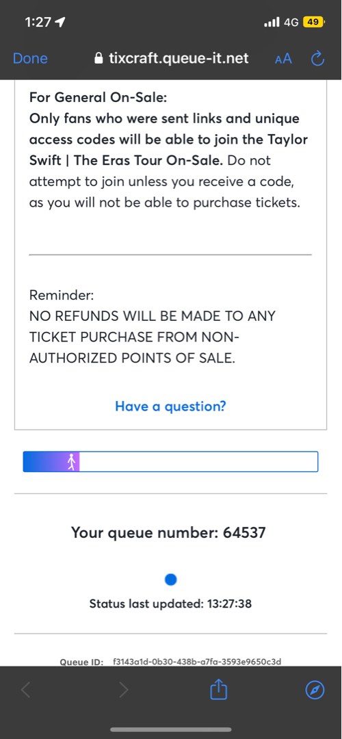 TAYLOR SWIFT QUEUE NUMBER FOR SALE, Announcements on Carousell