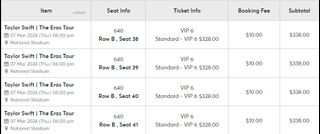 Taylor Swift VIP6 ticket VIP 6, Tickets & Vouchers, Event Tickets on ...