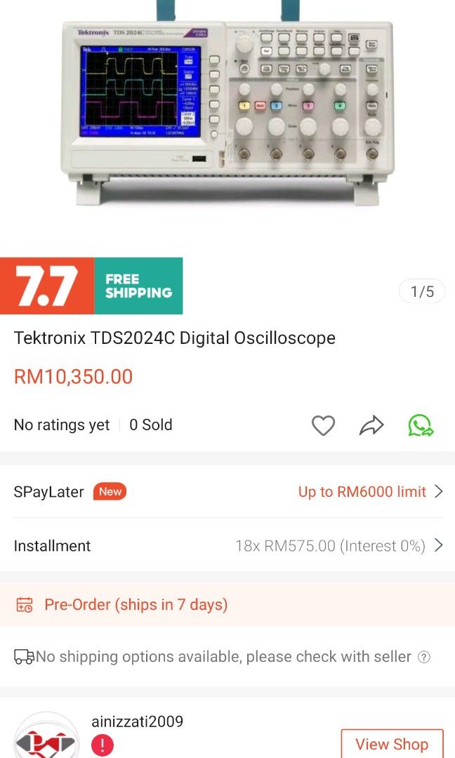 Tektronix TDS2024C - Digital Storage Oscilloscope (4 Channels, 200 MHz), Computers & Tech ...