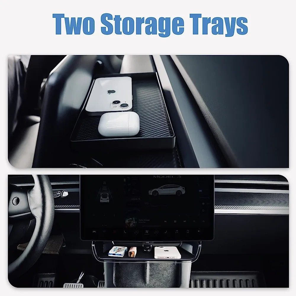Tesla Model Y Model 3 Center Console Organizer Magnetic Tray Under ...