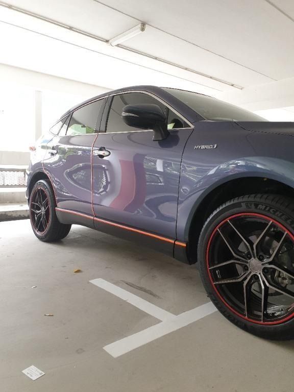 Toyota Harrier Hybrid Bumper line stickers - Authentic Red 3M ...