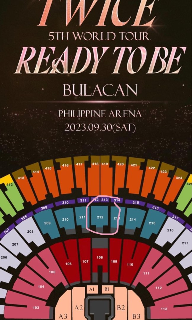TWICE RTB IN BULACAN DAY 1 TICKETS, Tickets & Vouchers, Event Tickets on Carousell