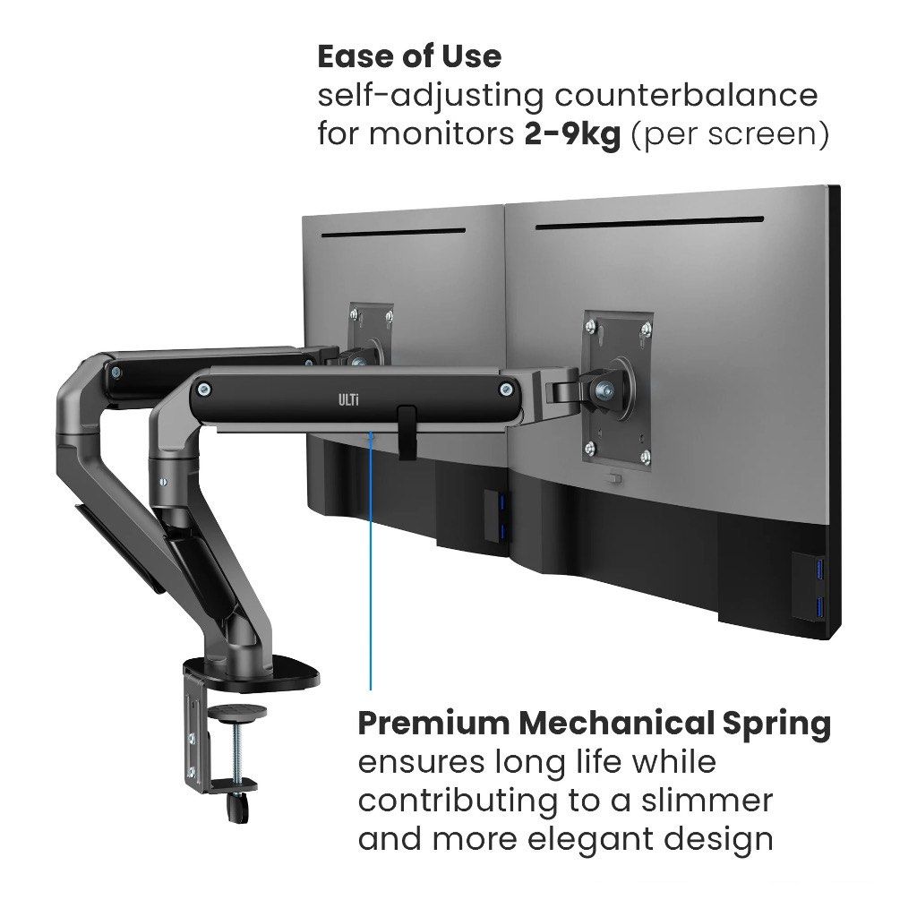 ULTi Revo Dual Monitor Arm | Fits most 34 inch Screens | VESA ...