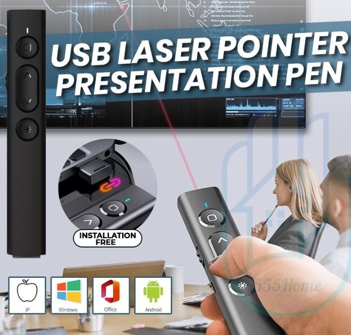 USB Wireless Laser Pointer Presentation Remote Control / PPT PowerPoint Project Clicker / USB ...
