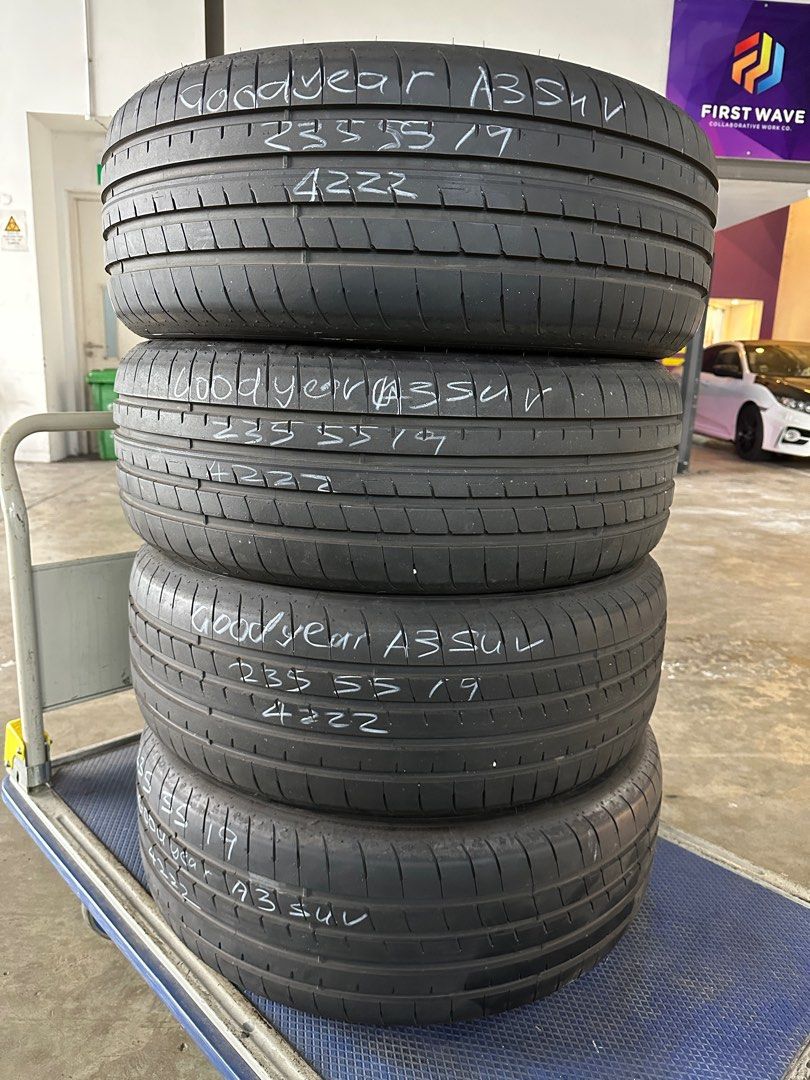 Used 235 55 19 Goodyear F1A3 SUV Tyres, Car Accessories, Tyres & Rims on Carousell