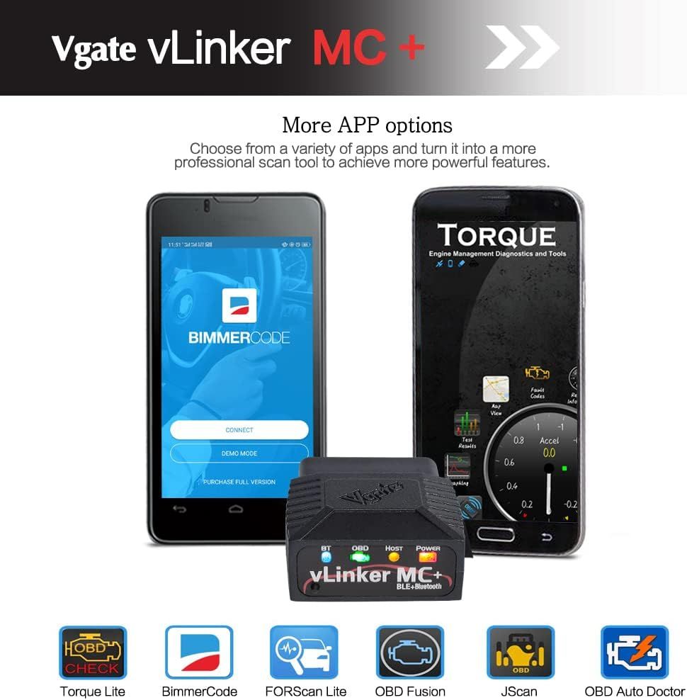 Vgate vLinker MC+ Bluetooth OBD2 Car Diagnostic Scan Tool for iPhone ...