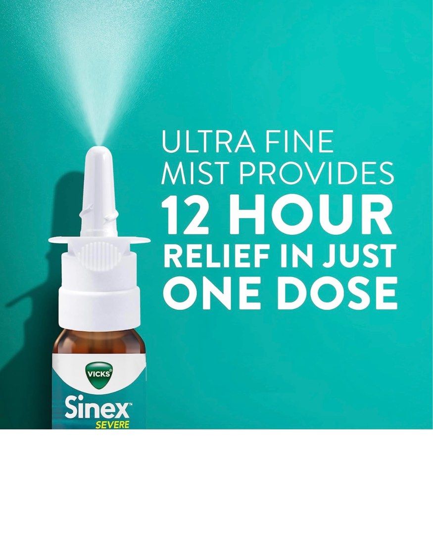 Vicks Sinex SEVERE Nasal Spray, Original Ultra Fine Mist, Decongestant ...