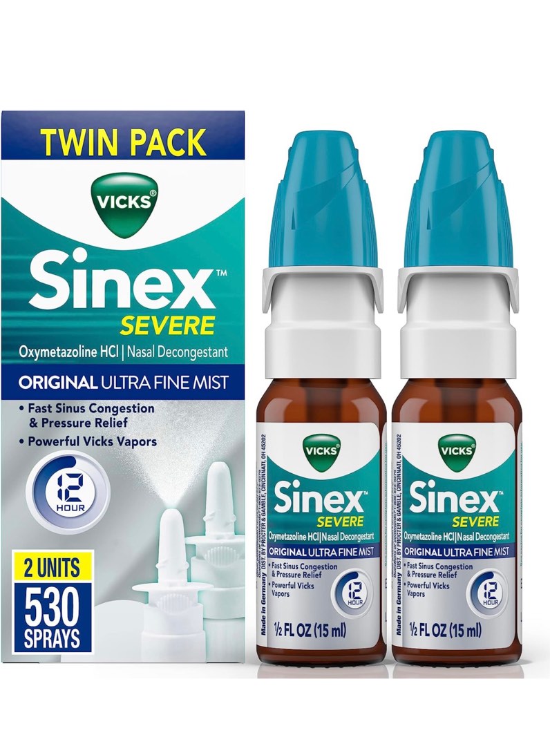 Vicks Sinex SEVERE Nasal Spray, Original Ultra Fine Mist, Decongestant ...