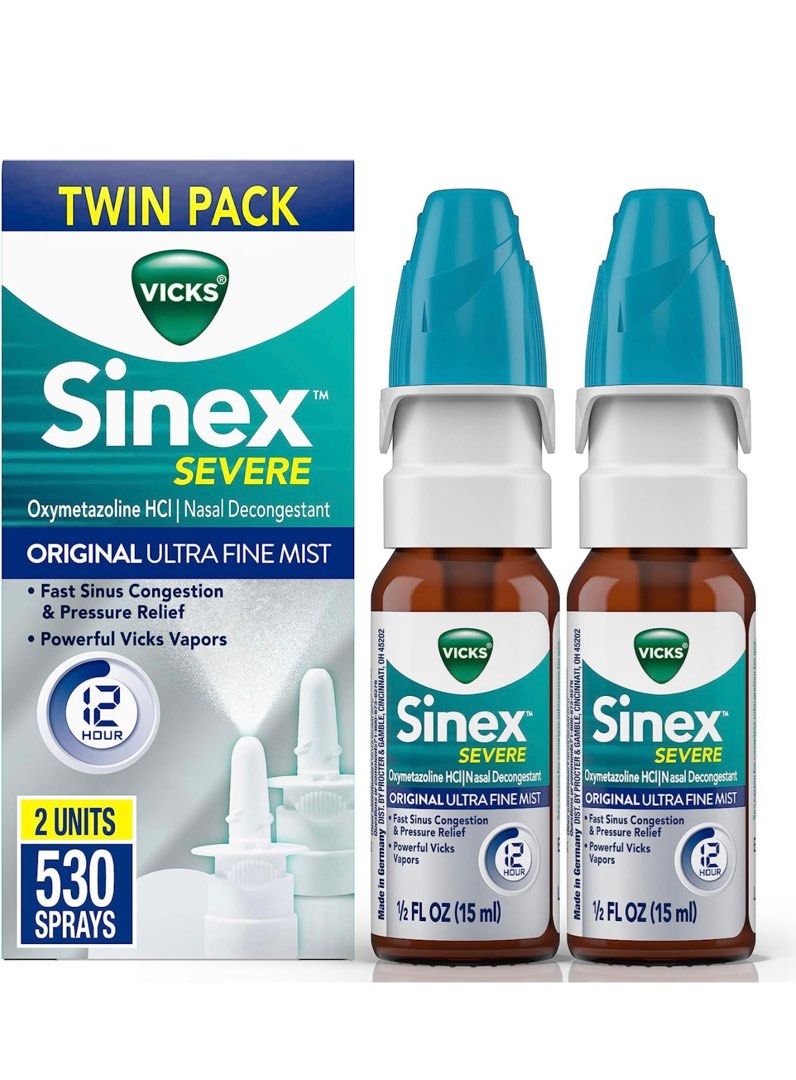 Vicks Sinex SEVERE Nasal Spray, Original Ultra Fine Mist, Decongestant ...