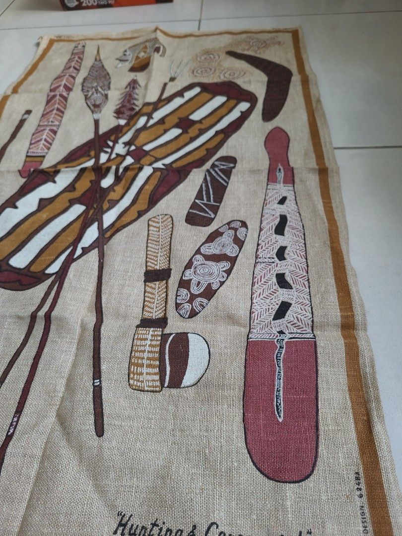 Vintage Pure Linen Aboriginal Australia Art Tapestry, Hobbies & Toys ...