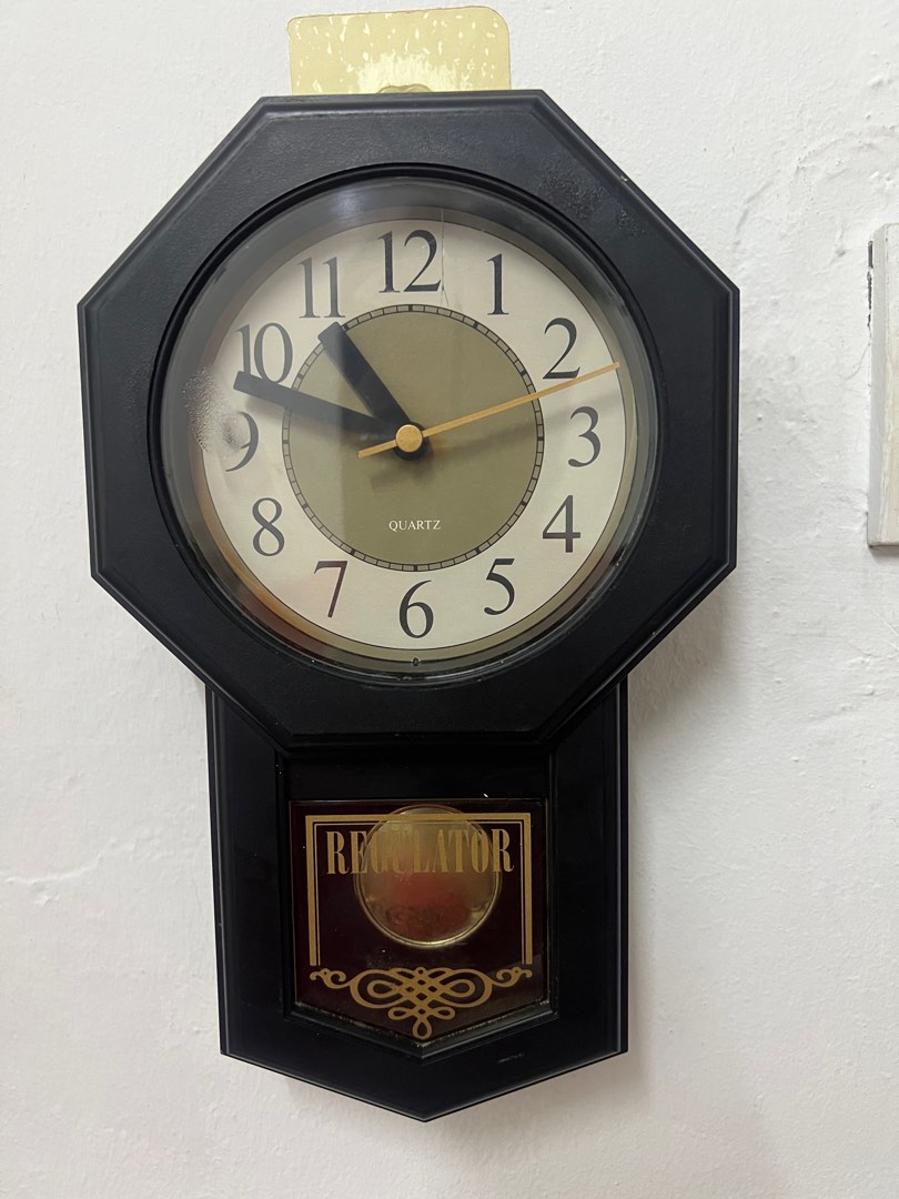 WALL CLOCK QUARTZ REGULATOR VINTAGE, Furniture & Home Living, Home ...