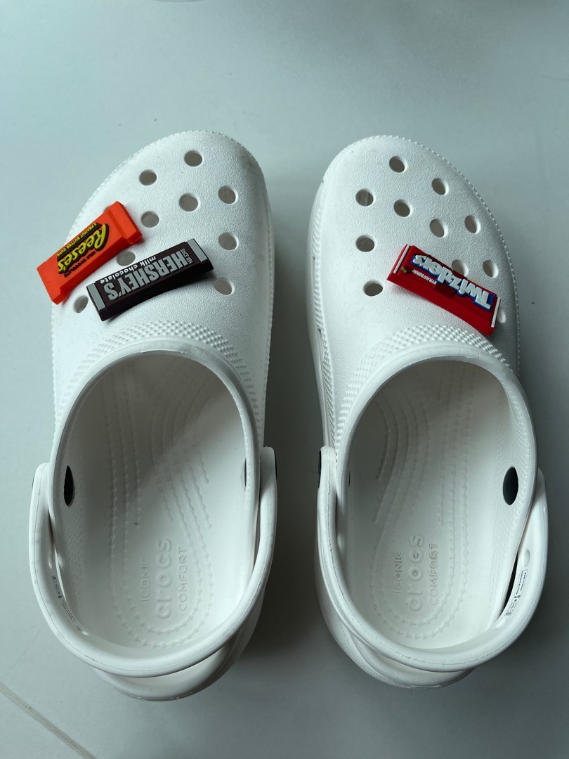 White Crocs, Women's Fashion, Footwear, Sandals on Carousell