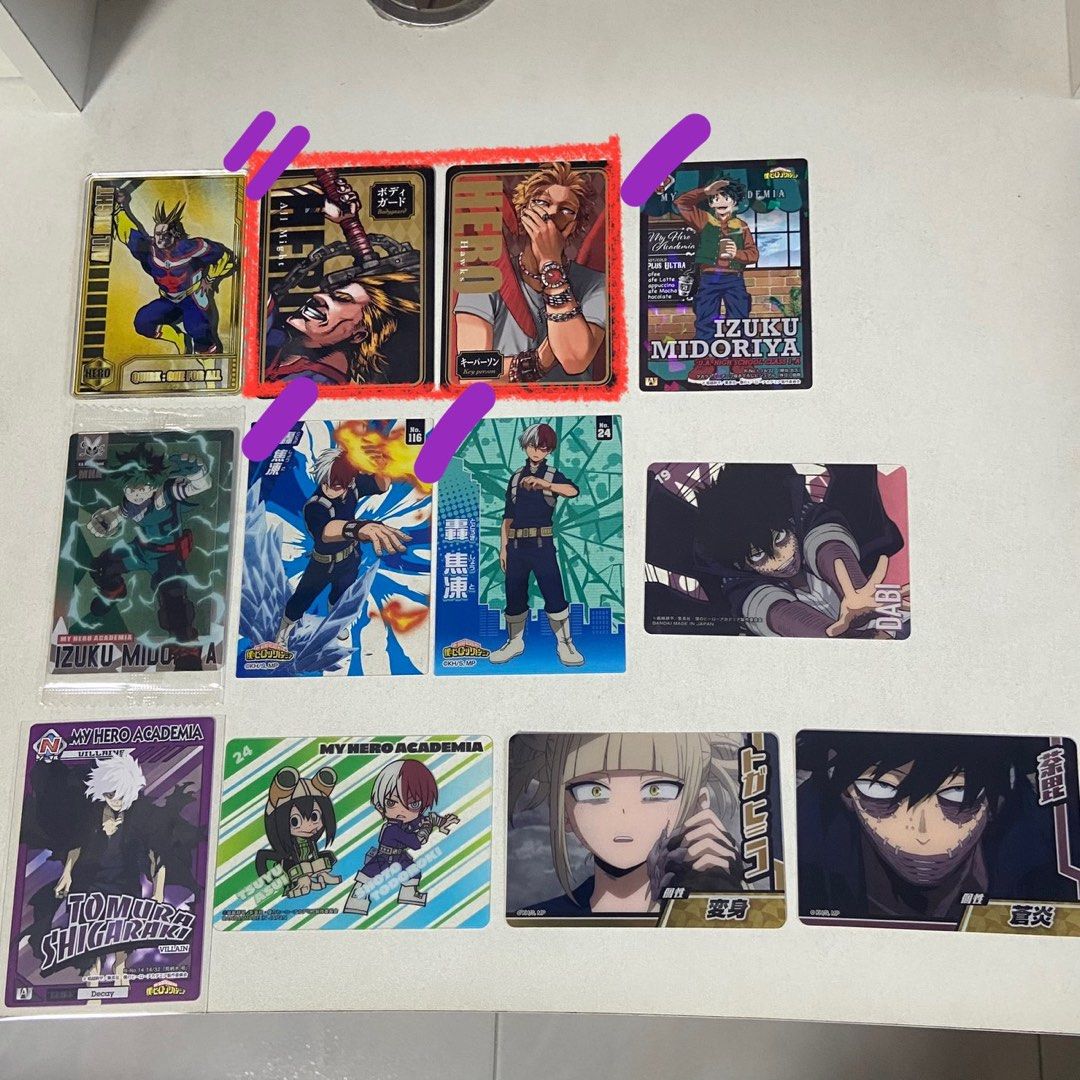 [wts] bnha/mha/my hero academia wafer card, metallic card, clear gum ...