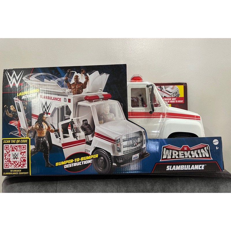 WWE Slambulance Wrekkin' Vehicle Breakaway Ambulance, for 6-Inch Action ...