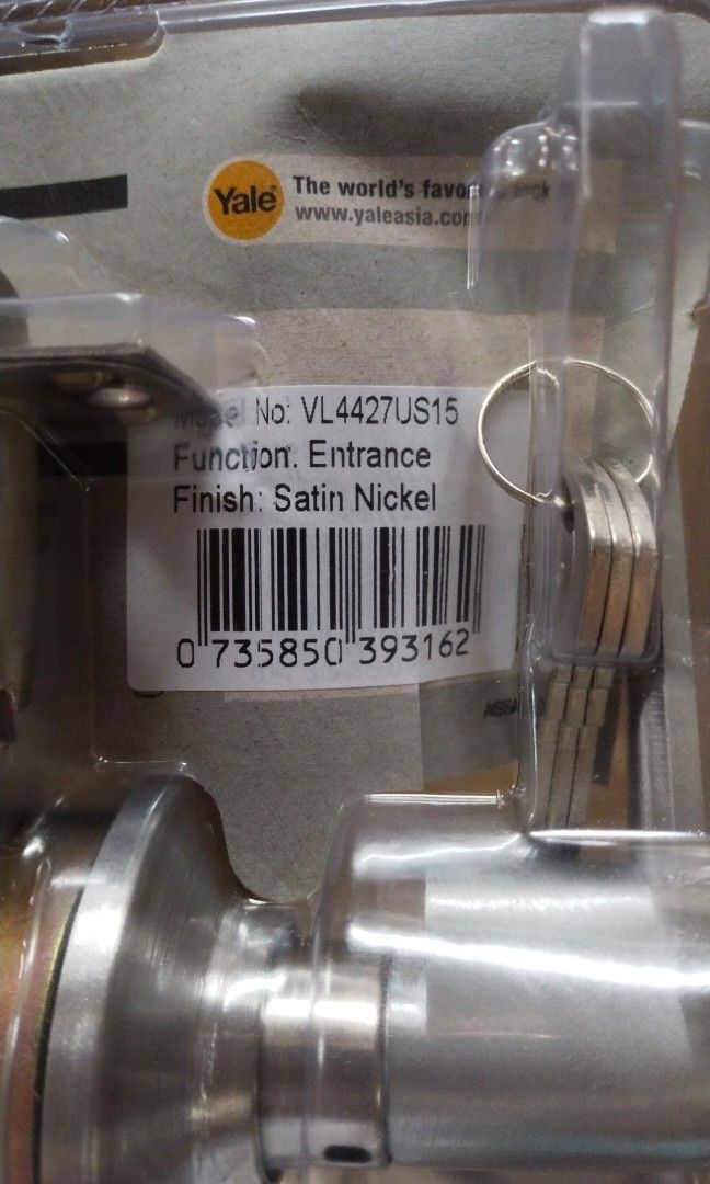 Yale lever lockset straight handle stainless finish vl4447 us15 ...