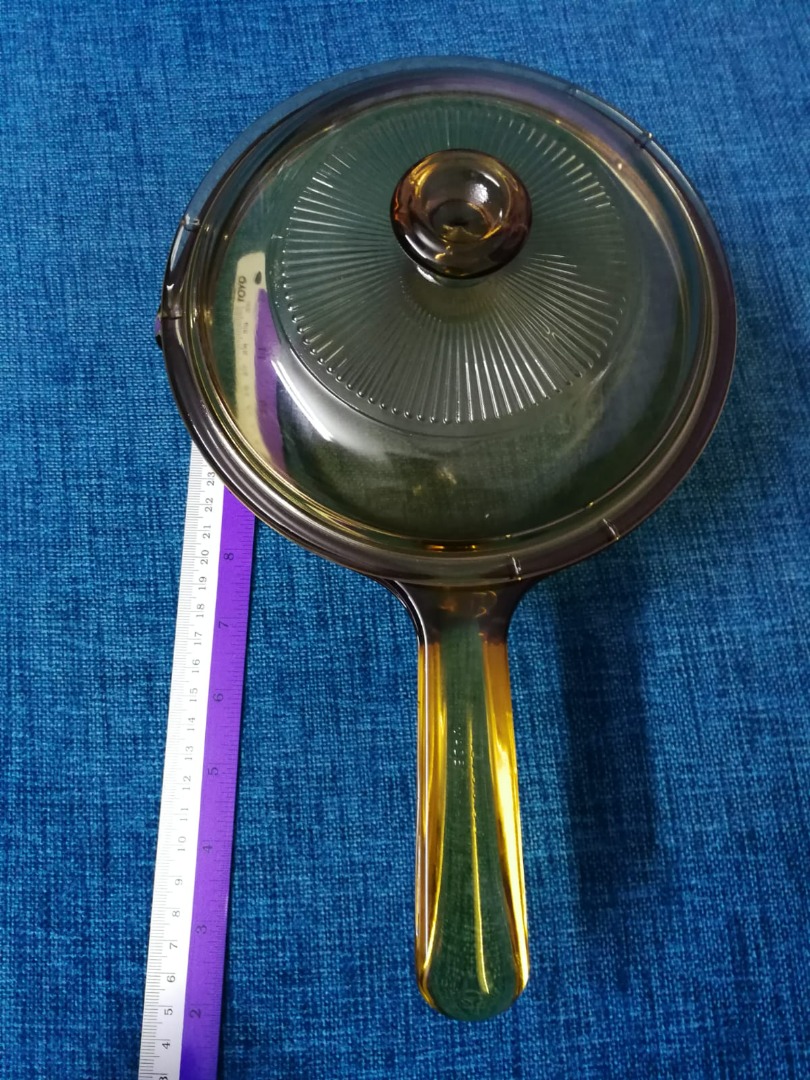 1 Litre Vision Single Handle Glass Pot with lid, made in France, dia ...