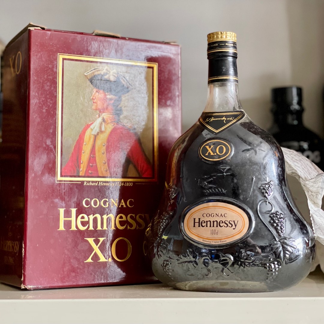 1L Hennessy XO Vintage gold cap white base 1980s 老酒 cognac w box 1000ml ...