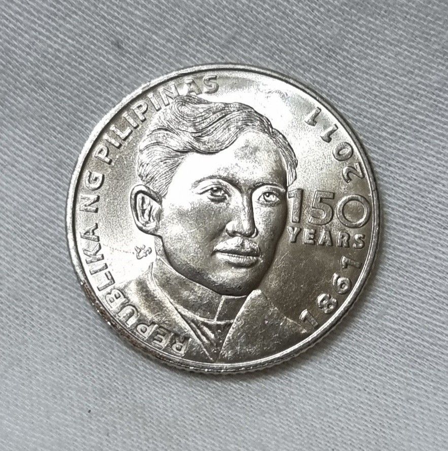 2011 Philippine 1 Piso Jose Rizal 150 yrs Commemorative BU Coin ...