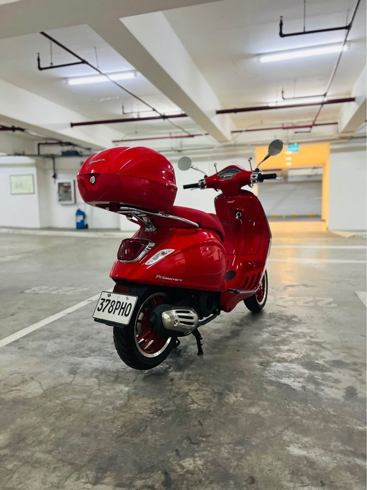 2021 Vespa Primavera 150 Product Red, Motorbikes, Motorbikes for Sale on Carousell