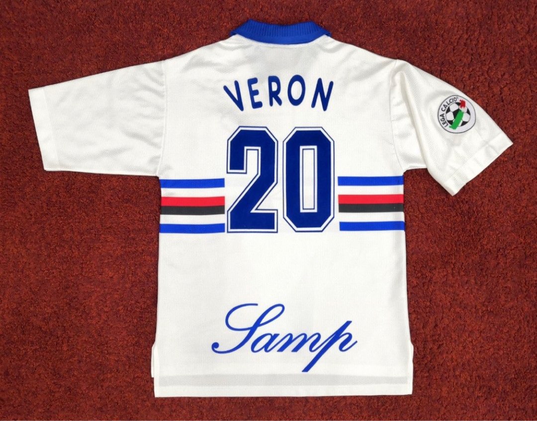 #20 VERON SAMPDORIA AWAY 1996-97 soccer/football jersey/kit rare/retro ...