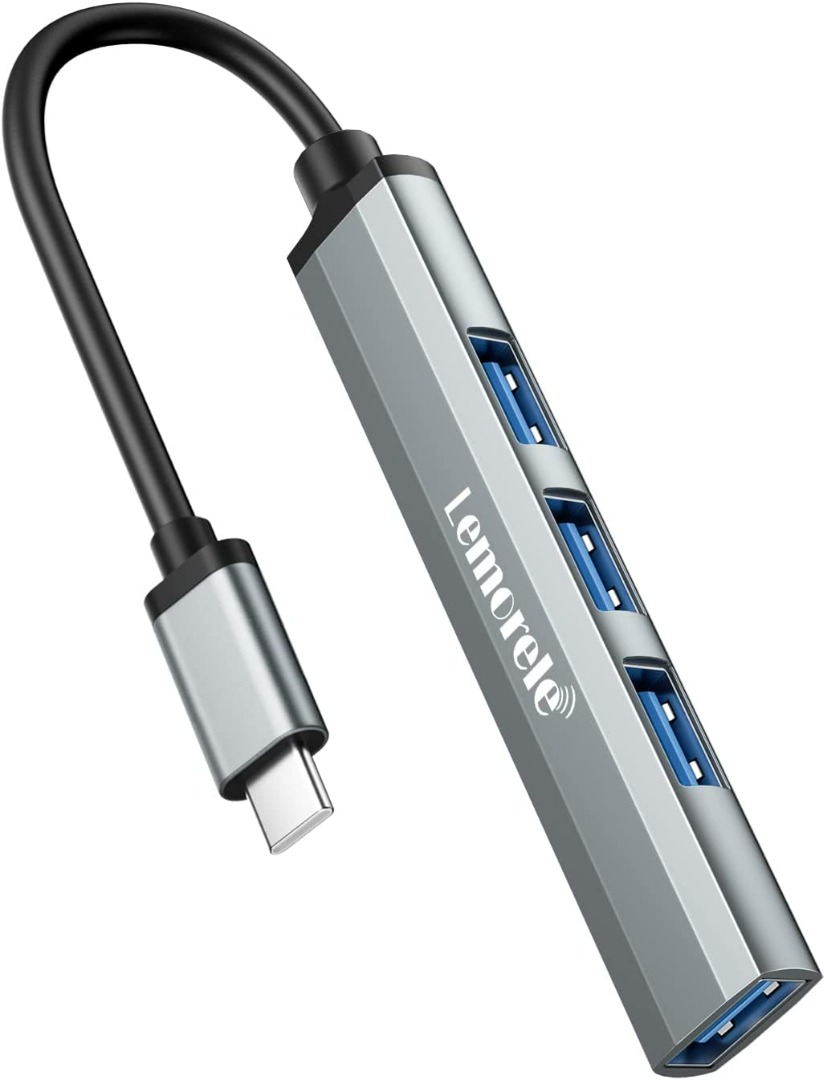 2244) LEMORELE USB C HUB 4 PORT USB 3.0*1 HUB, 2.0*3 HUB SPLITTER FOR ...